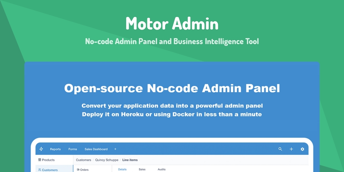Motor Admin No Code Admin Panel And Business Intelligence Tool Made